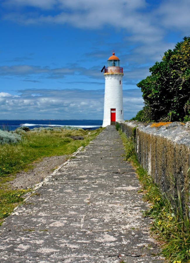 Port Fairy Lighthouse, Griffiths Island, Great Ocean Road Stock Photo ...