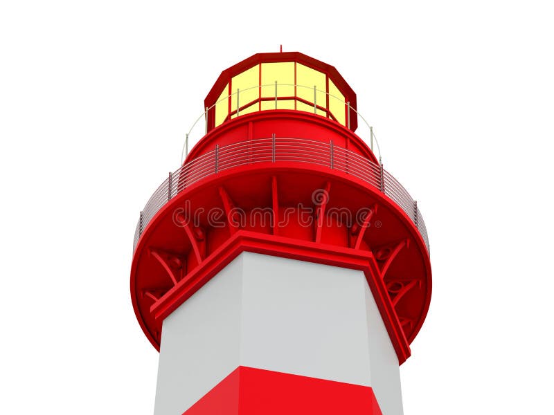 Lighthouse. Port Lighthouse Icon. Realistic Red Lighthouse Building ...