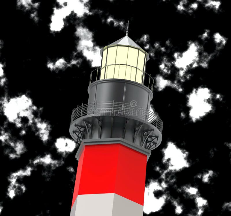 Lighthouse. Port Lighthouse Icon. Realistic Red Lighthouse Building ...
