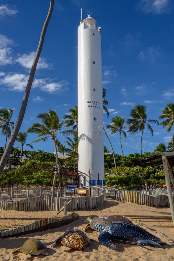 Lighthouse of Project Tamar at Praia Do Forte, Brazil Editorial Stock ...