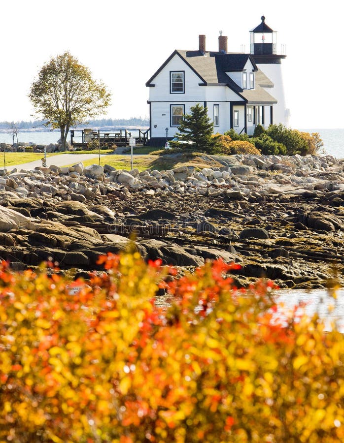 Lighthouse, Prospect Harbour Point Light, Maine, USA Stock Image ...