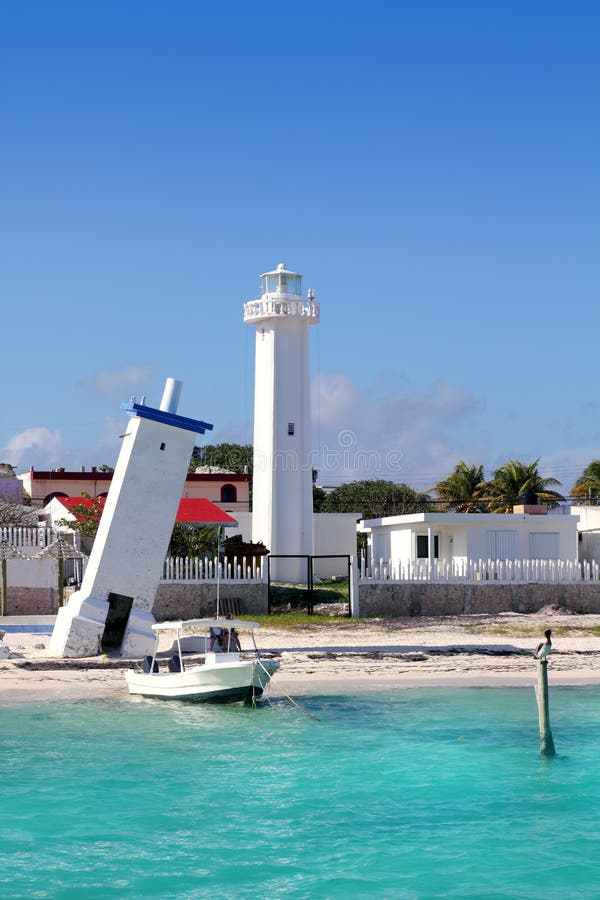 Lighthouse Puerto Morelos Mayan Riviera Mexico Stock Photo - Image of ...