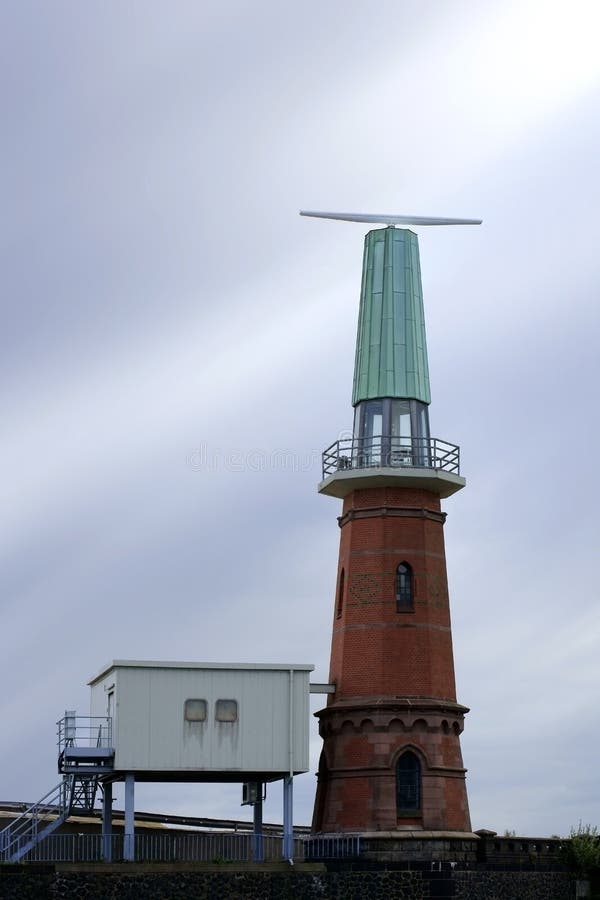 Lighthouse with Radar Equipment Stock Photo - Image of tower, coast ...