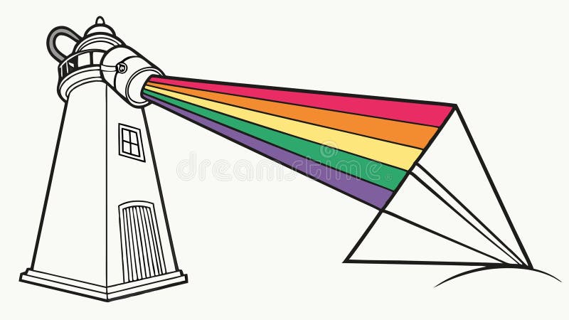 Lighthouse with Rainbow Light, Guidance and Hope Concept, Vector Design ...