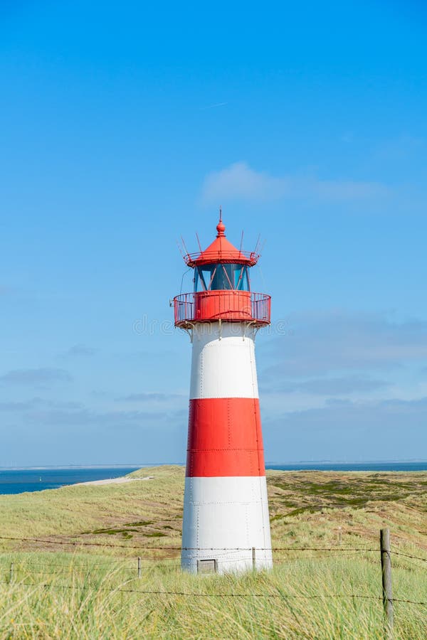 Lighthouse Red White on Dune. Sylt Island â€“ North Germany. Stock ...