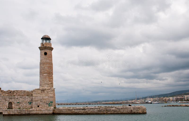 Lighthouse, Rethymno Crete stock photo. Image of building - 27958380