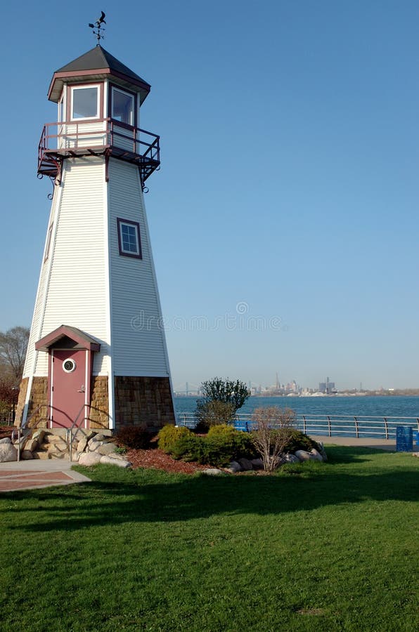 Lighthouse on River stock photo. Image of wooden, downtown - 5005330