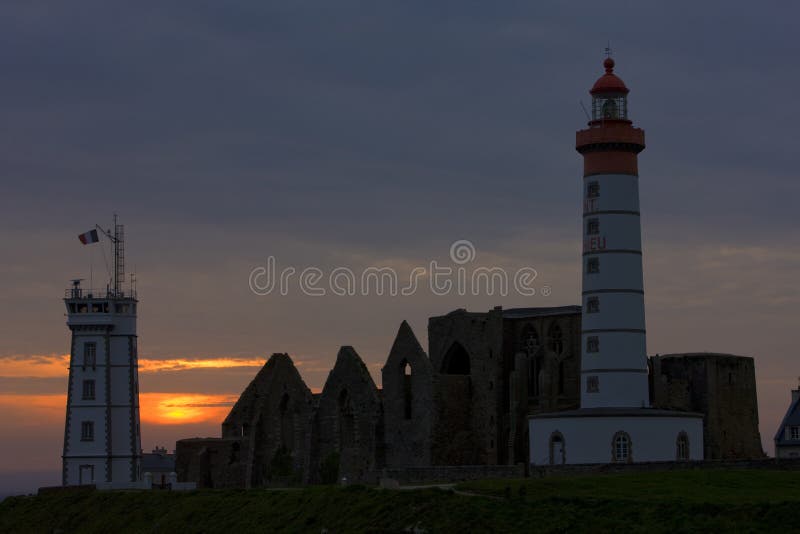 Lighthouses at dusk stock photo. Image of place, equipment - 3151234