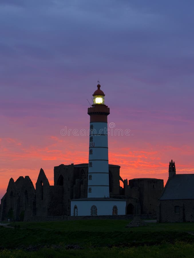 Lighthouses at dusk stock photo. Image of place, equipment - 3151234