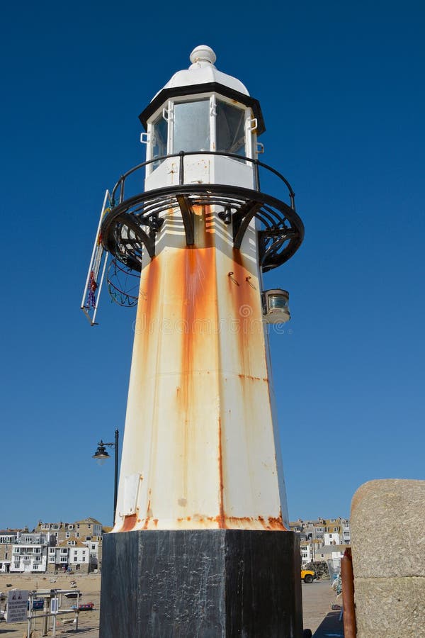 Lighthouse at Saint Ives, Cornwall, England Stock Image - Image of ...