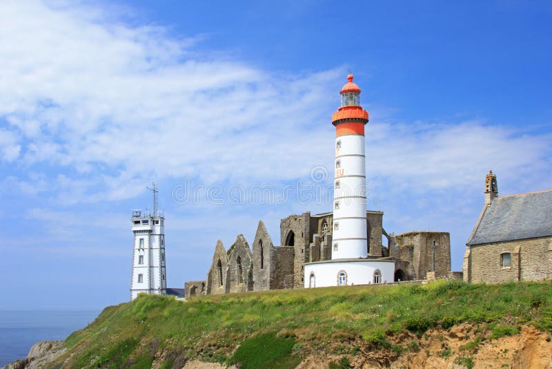 Lighthouse Saint Mathieu, Brittany, France Stock Photo - Image of ...