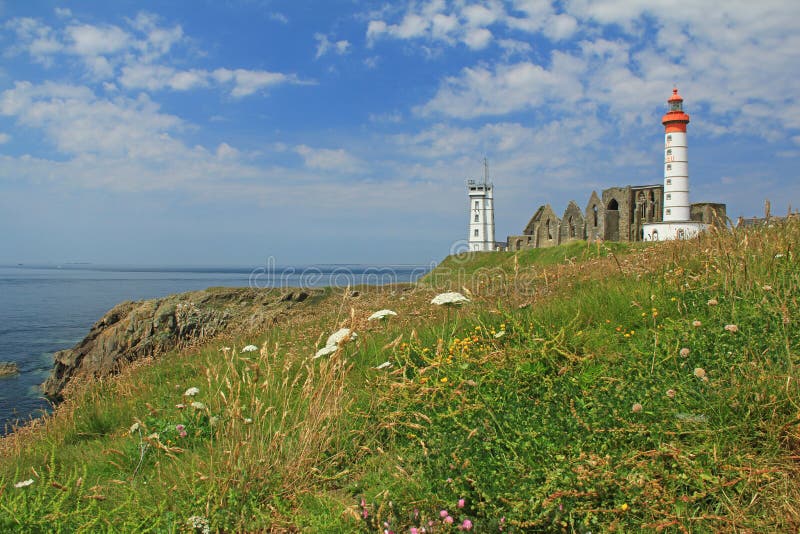 Lighthouse Saint Mathieu, France Stock Photo - Image of safety ...