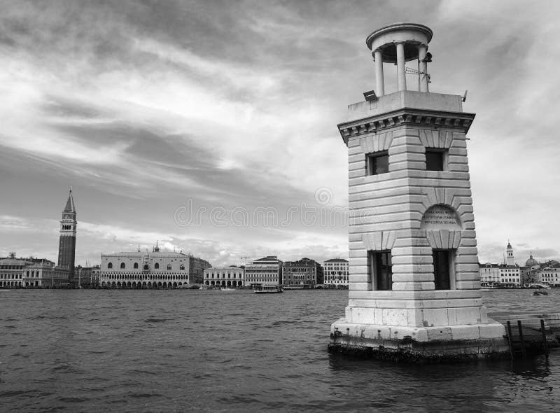 Lighthouse in San Girogio Venice with Panoramic View of Venetian Stock ...