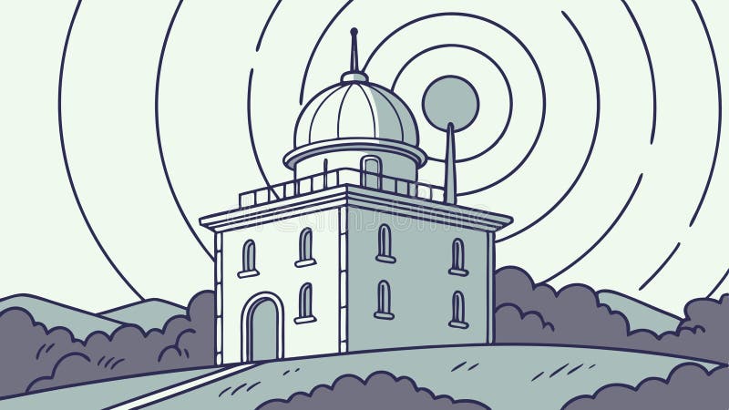 Lighthouse with Satellite Dish, Coastal Communication Hub Vector Design ...