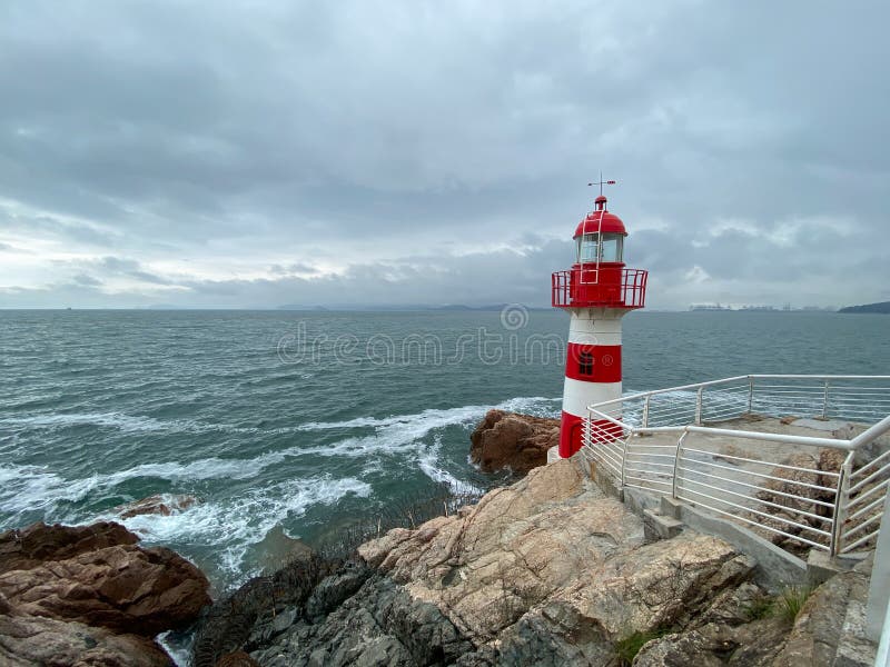 Lighthouse beside the Sea in Shenzhen China Stock Image - Image of ...