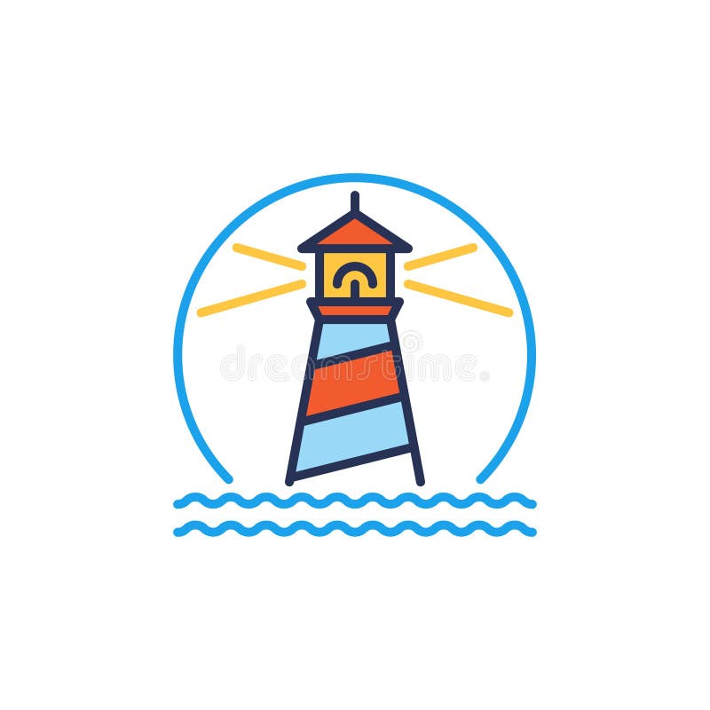 Lighthouse Icon Colored Logo Stock Illustrations – 129 Lighthouse Icon ...