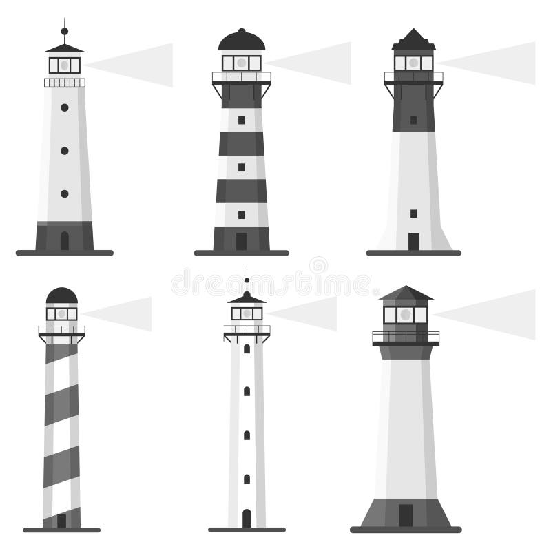 Set Lighthouses Stock Illustrations – 695 Set Lighthouses Stock ...