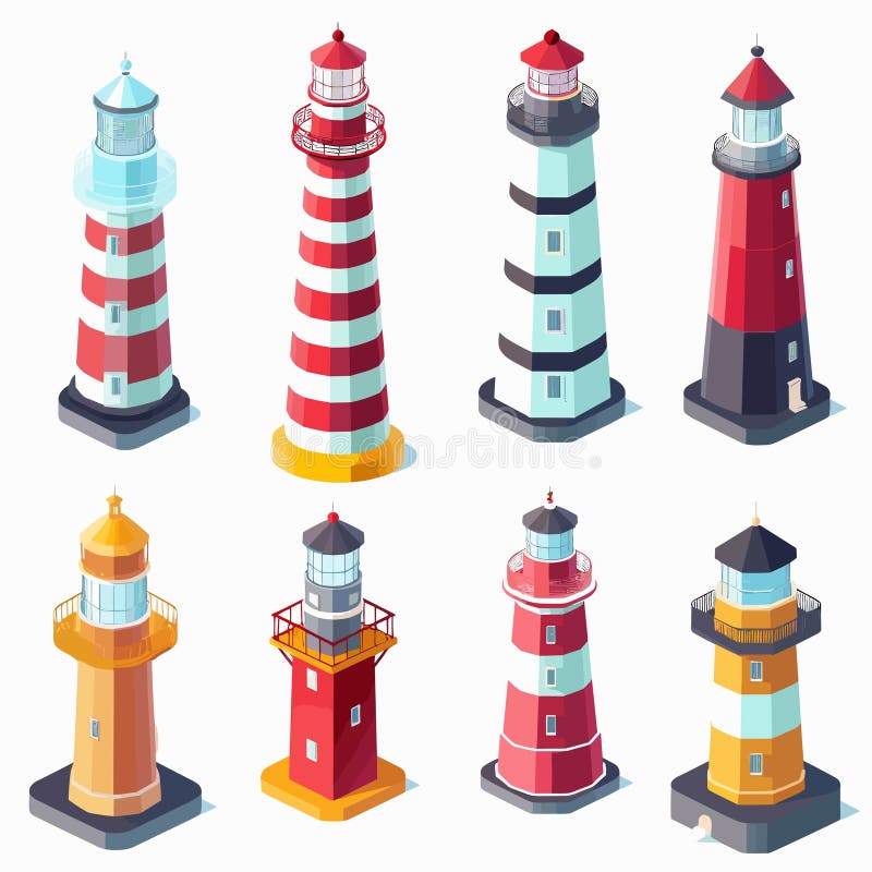 Isometric Lighthouses Stock Illustrations – 9 Isometric Lighthouses ...