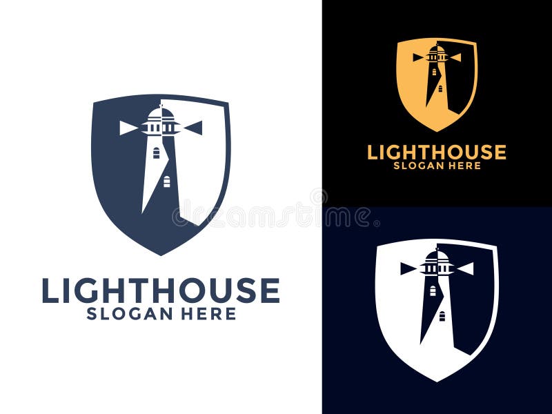 Lighthouse Logo. Harbor Icon. Light Beacon Symbol Stock Vector ...