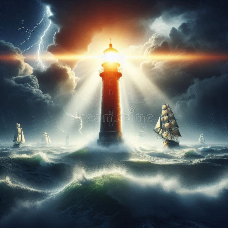 Lighthouse Shining through a Storm - Representation of Leadership and ...