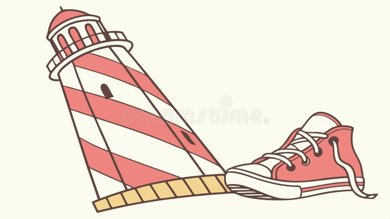 Lighthouse in Shoe, Creativity and Unique Style Vector Design ...