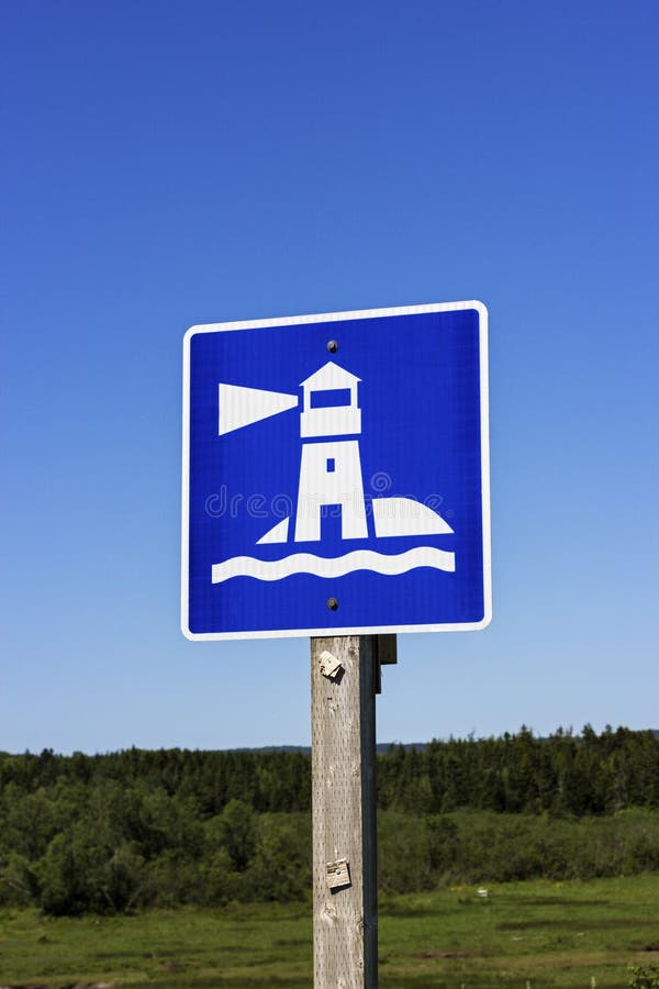 Lighthouse Sign in New Brunswick in Canada Stock Photo - Image of ...