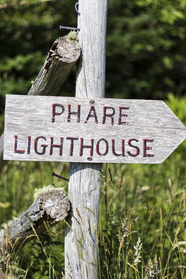 Lighthouse Sign in Nova Scotia in Canada Stock Image - Image of ...