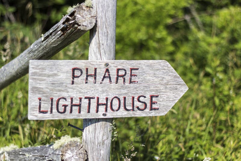 Lighthouse Sign in Nova Scotia in Canada Stock Photo - Image of notice ...
