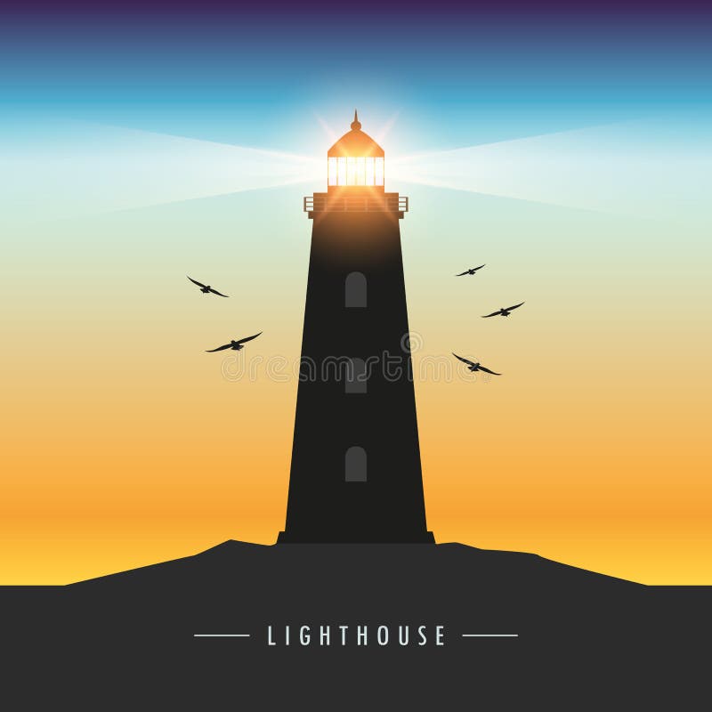 Lighthouse Silhouette Icon Landscape Stock Vector - Illustration of ... Lighthouse Silhouette Icon Landscape Stock Vector - Illustration of ...