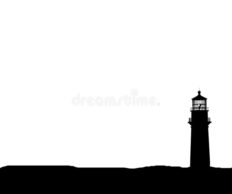 Lighthouse Silhouette Isolation Stock Illustration - Illustration of ...