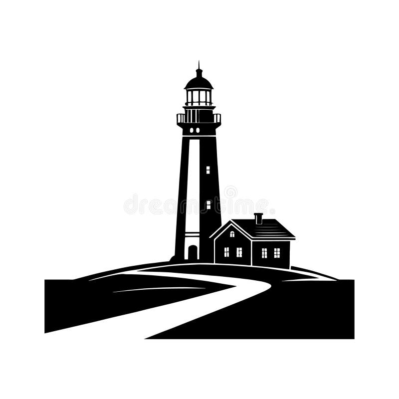 Lighthouse Silhouette Vector Design. Collection of Illustrations and ...