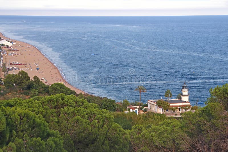 Lighthouse in Spain, Calella Stock Photo - Image of nature, beach: 52091674