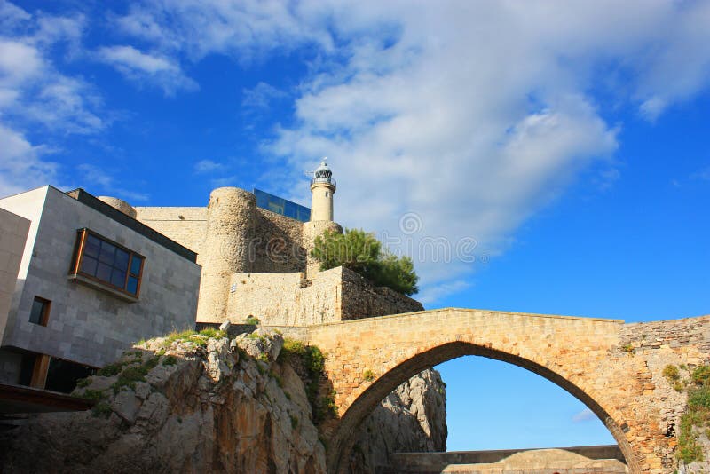 Lighthouse in Spain stock photo. Image of white, europe - 109131450