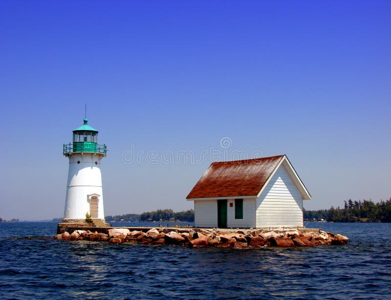 Lighthouse on the St Lawrence River in New York Stock Image - Image of ...