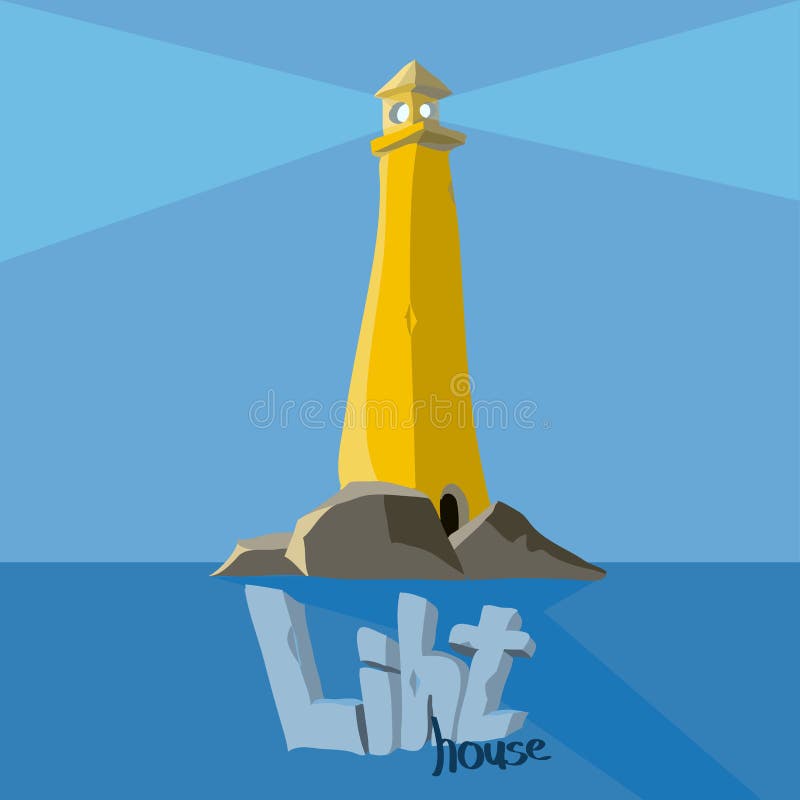 Stylized Lighthouse Illustration Isolated Stock Vector - Illustration ...