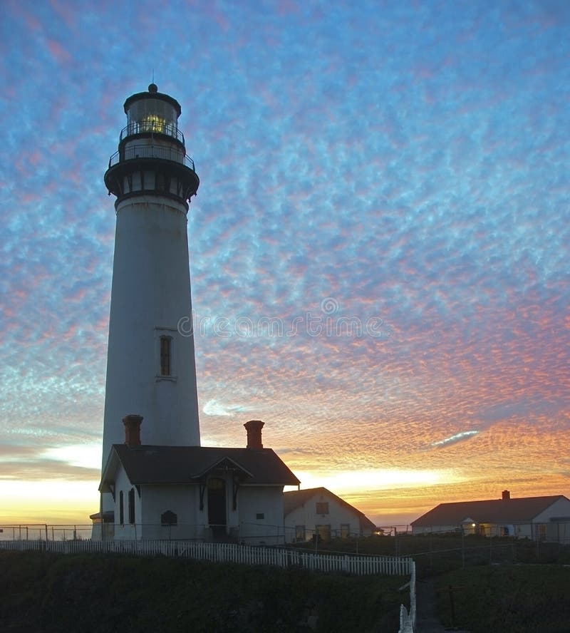 Lighthouse in the Sunset stock image. Image of landscape - 3203619
