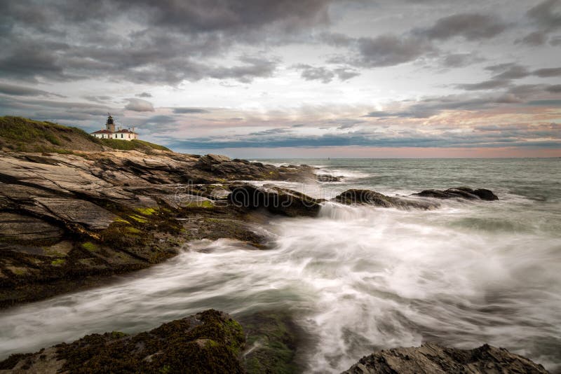 The Lighthouse stock image. Image of water, edge, rocks - 76064293