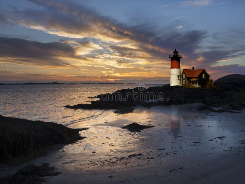 Lighthouse at sunset stock image. Image of watchhouse - 33673973
