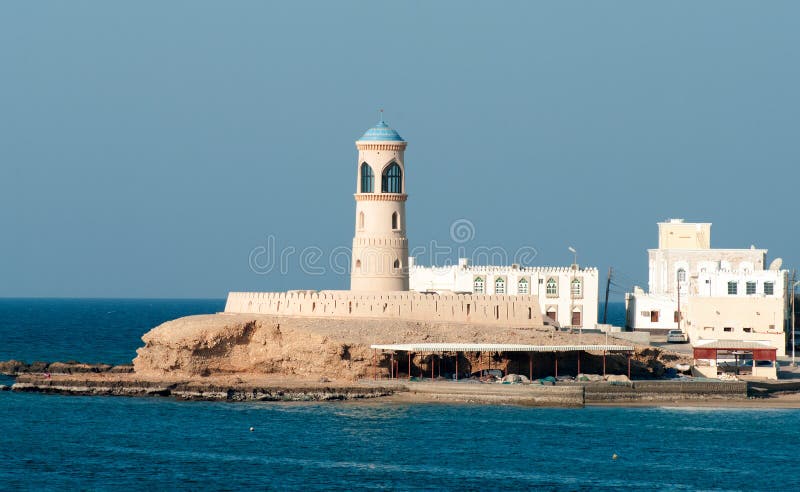 Lighthouse at Sur in Oman. stock photo. Image of screed - 35544120