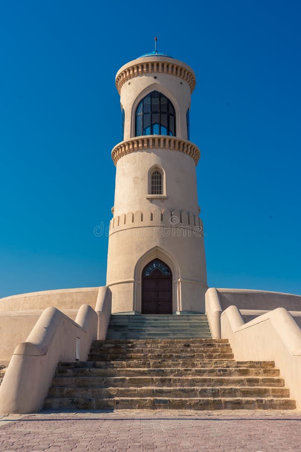 The Lighthouse of Sur`s Bay, Oman Stock Image - Image of town, bell ...