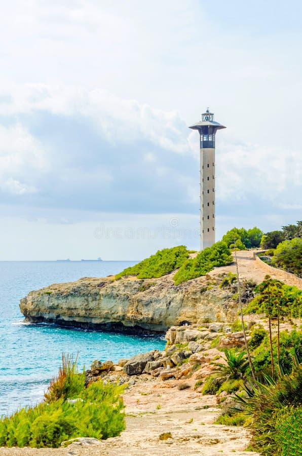 Lighthouse Tower and Blue Summer Sky, the Safe Return of the Ship ...
