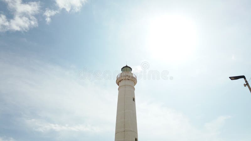 Lighthouse Tower Under Clouds Timelapse Stock Video - Video of seascape ...