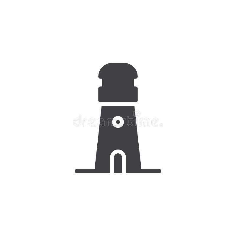 Lighthouse Tower Vector Icon Stock Vector - Illustration of nautical ...
