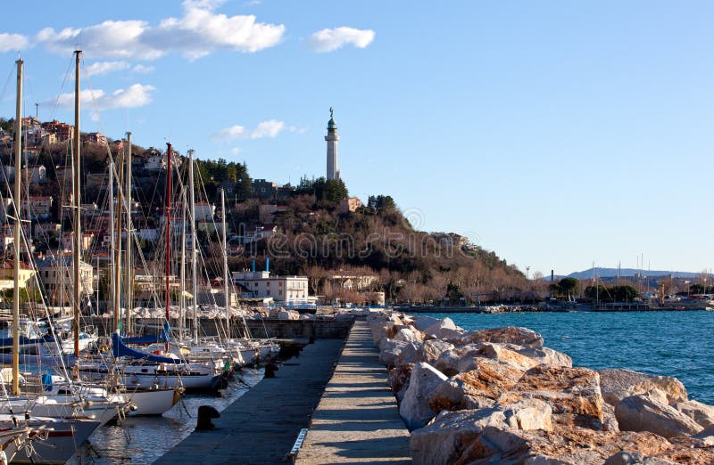 Lighthouse, Trieste stock image. Image of navigation - 37092531