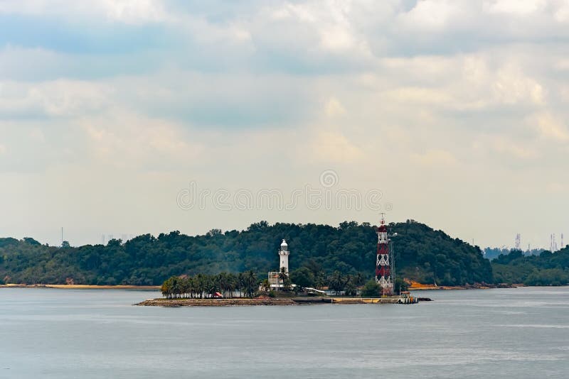 Lighthouse on Tropical Island Stock Image - Image of seascape, beacon ...