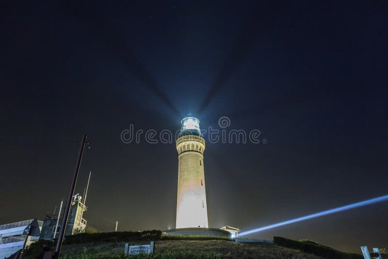 Lighthouse at TSUNOSHIMA in Yamaguchi, Japan Stock Image - Image of ...