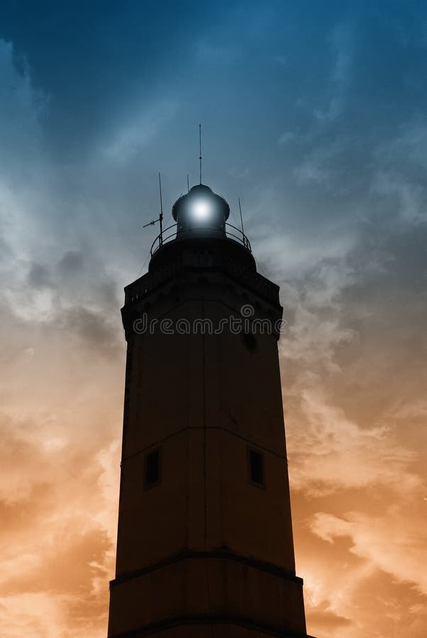 Lighthouse at twilight stock image. Image of dusk, cool - 33637669
