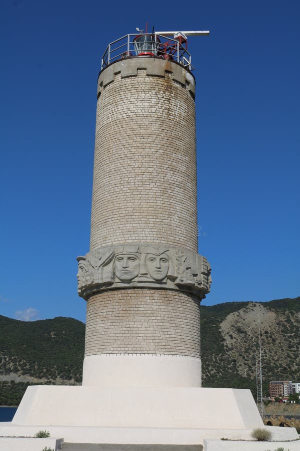 Lighthouse and Obelisk with a Cross Stock Image - Image of obelisk ...