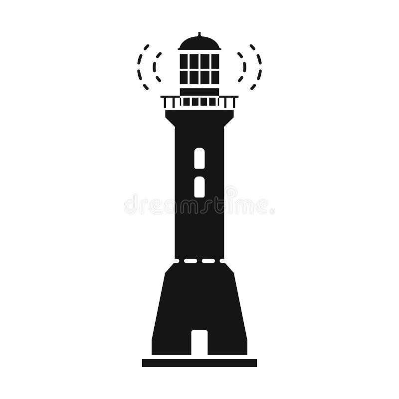 Black White Lighthouse Beach Icon Stock Illustrations – 1,089 Black ...