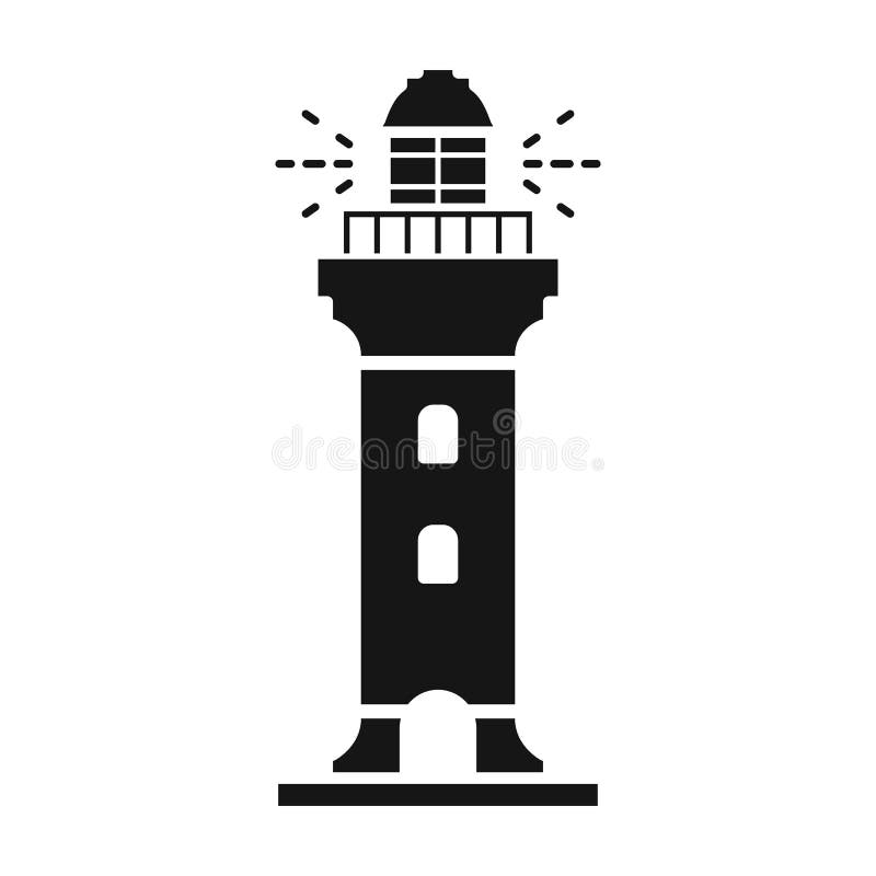 Black White Lighthouse Beach Icon Stock Illustrations – 1,089 Black ...